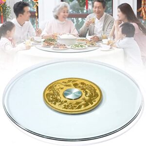 lazy susan turntable, tempered glass lazy susan for dining table, 360° smooth glass turntable round rotating tray for dining table aluminum alloy bearing (size : 60cm/23.6in)