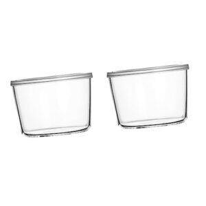 nolitoy 2pcs yogurt cup with cover trifle bowl glass clear glass bowls vitroleros para mini glass dessert bowl mini salad bowl clear fruit multi-functional bowl pudding bowl