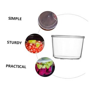 NOLITOY 2pcs Yogurt Cup with Cover trifle bowl glass clear glass bowls vitroleros para mini Glass dessert bowl mini salad bowl clear fruit Multi-functional Bowl Pudding Bowl