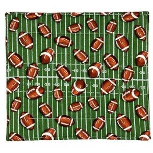 Footballs on Field Casserole Dish Hot Pad