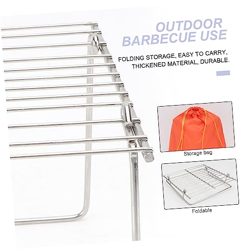 Yardwe 2 pcs mini grill gas barbecue grill portable grill outdoor grill Camping Barbecue Rack over fire camp grill Campfire Outdoor Barbecue Accessory Outdoor Barbecue Tool to rotate fold