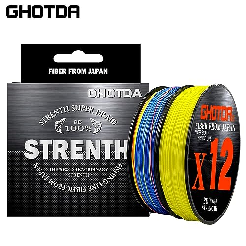 Fishing Line 12 Strands 300M Super PE Braided Fishing Line 25-92LB Multifilament Fishing Line Tackle Tools