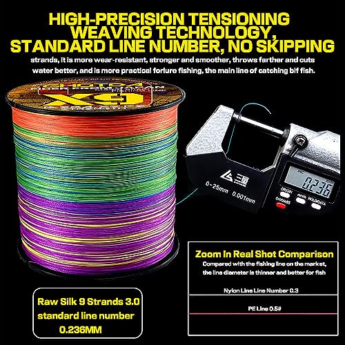 Round Line 9 Strands Braided PE Fishing Line 500M Strong Fishing Line Multifilament Durable Fishing Line Tool