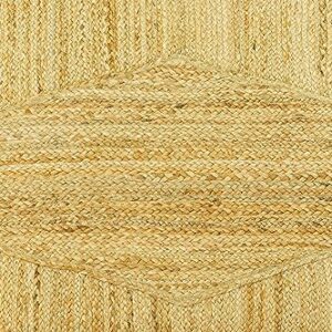 CASAVANI Collection Rectangular Area Rug - 4x6 Ft' Beige Braided Jute Rug Geometric Kilim Rug Indoor Outdoor Use Carpet Flatweave Rugs for Bedroom Dining Room Living Room