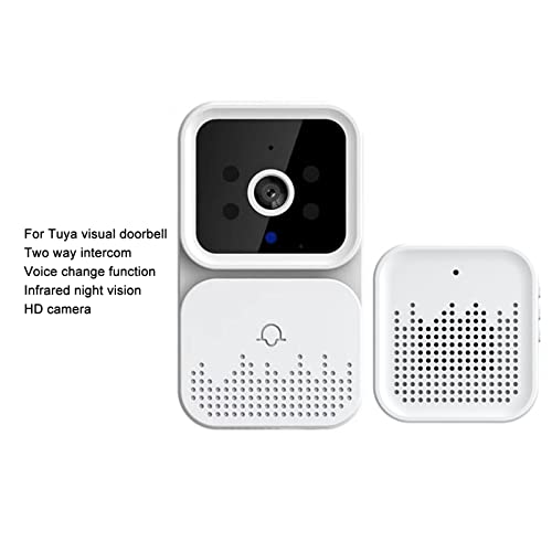 Wireless Two Way Talk Video Doorbell Camera, Night, Remote Video Call, Rechargeable Battery for Smart Security, White