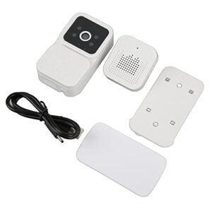 Wireless Two Way Talk Video Doorbell Camera, Night, Remote Video Call, Rechargeable Battery for Smart Security, White