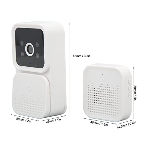 Wireless Two Way Talk Video Doorbell Camera, Night, Remote Video Call, Rechargeable Battery for Smart Security, White