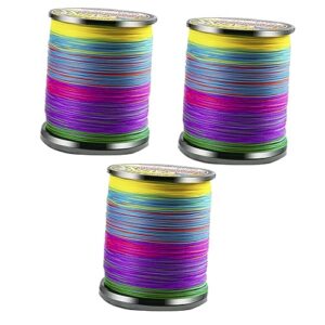 inoomp multicolour fishing line 3pcs nylon line clear fishing spool nylon thread braided wire big horse anti bite line fishing wire