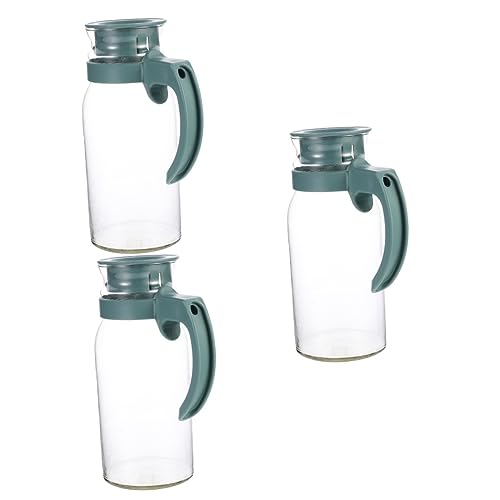 HOMSFOU 3 pcs Teapot Tea and Holder Leak-proof for with Clear Pitcher Lemonade Milk Night Kitchen Ml Kettle Glass Iced Coffee Multi-purpose Drink Glasses Fridge Teakettle Beverage