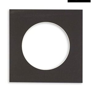 19x19 Mat Bevel Cut for 15x15 Photos - Precut Black Circle Shaped Photo Mat Board Opening - Acid Free Matte to Protect Your Pictures - Bevel Cut for Family Photos, Pack of 1 Matboard Show Kit With