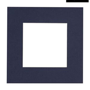 15x15 Mat Bevel Cut for 11x11 Photos - Precut Navy Blue Square Shaped Photo Mat Board Opening - Acid Free Matte to Protect Your Pictures - Bevel Cut for Family Photos, Pack of 1 Matboard Show Kit With