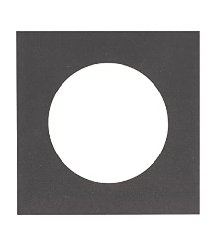 18x18 Mat Bevel Cut for 14x14 Photos - Precut Textured Black Circle Shaped Photo Mat Board Opening - Acid Free Matte to Protect Your Pictures - Bevel Cut for Family Photos, Pack of 1 Matboard Show Kit