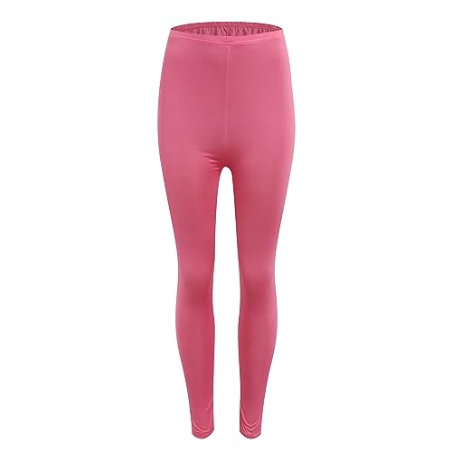 Leggings for Women Stretchy Thermal Leggings Fleece Lined Leggings Butt Lifting Workout Tights Winter Thick Yoga Trousers Hot Pink