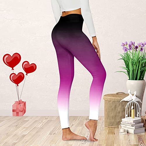 Leggings for Women Stretchy Thermal Leggings Fleece Lined Leggings High Waisted Workout Tights Seamless Thick Yoga Trousers Hot Pink