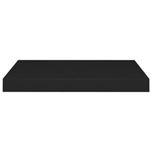 DYRJDJWIDHW Floating Wall Shelves 4 pcs Bookshelf for Bedroom,Shelves,Wood Bookcase,Suitable for Bedroom, Office, Living Room, Study,Black 19.7"x9.1"x1.5" MDF