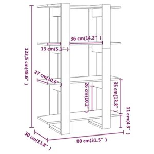 DYRJDJWIDHW Book Cabinet/Room Divider Bookshelf for Bedroom,Shelves,Wood Bookcase,Suitable for Bedroom, Office, Living Room, Study,Black 31.5"x11.8"x48.6"