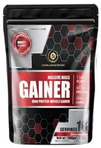 massive mass gainer - 1.9 lbs - (1kg) - chocolate flavor - solid (muscle & mass gain) (pack of 1)