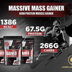 Massive Mass Gainer - 1.9 LBS - (1kg) - Chocolate Flavor - Solid (Muscle & Mass GAIN) (Pack of 1)