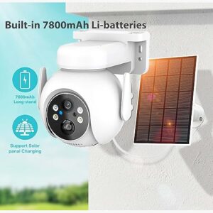 PenRux Solar Security Cameras Wireless Indoor Outdoor Surveillance, Rechargeable Battery Powered Camera with Ultra HD Rotatable, Color Night, 2-Way Audio, Human Detection