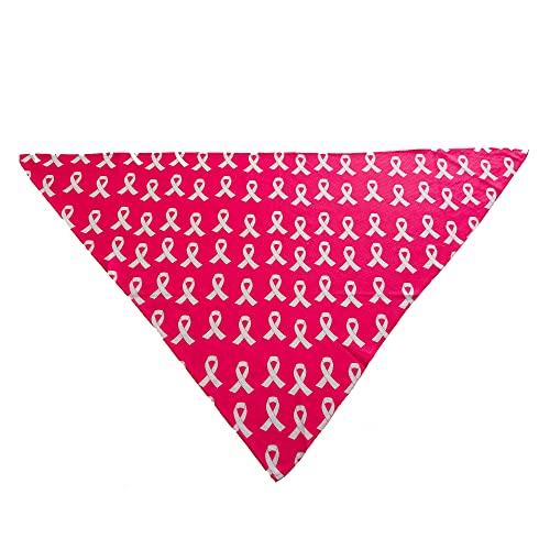 CUTIE TIES Breast Cancer Dog Bandana –Cooling Material-Premium Quality Bandanas for Dogs-Fancy Bandanas-Cute Dog Bandanas in Two Sizes (Breast Cancer, Small (13.75" x 13.75" x 19"))