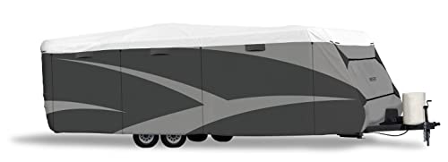 ADCO 36842 Designer Series Olefin HD Travel Trailer Cover 22' 1" - 24', Gray/White