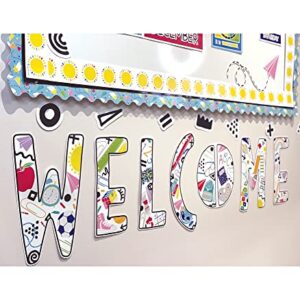 Carson Dellosa Happy Place Classroom Bright Classroom Decor Bundle, Classroom Calendar & Welcome Bulletin Board, Bulletin Board Letters, Classroom Decor Set, Motivational Poster Set (706 pc)