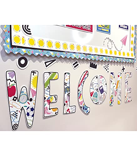 Carson Dellosa Happy Place Classroom Bright Classroom Decor Bundle, Classroom Calendar & Welcome Bulletin Board, Bulletin Board Letters, Classroom Decor Set, Motivational Poster Set (706 pc)