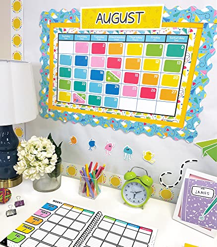 Carson Dellosa Happy Place Classroom Bright Classroom Decor Bundle, Classroom Calendar & Welcome Bulletin Board, Bulletin Board Letters, Classroom Decor Set, Motivational Poster Set (706 pc)