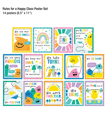 Carson Dellosa Happy Place Classroom Bright Classroom Decor Bundle, Classroom Calendar & Welcome Bulletin Board, Bulletin Board Letters, Classroom Decor Set, Motivational Poster Set (706 pc)