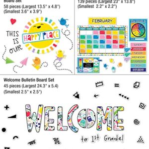 Carson Dellosa Happy Place Classroom Bright Classroom Decor Bundle, Classroom Calendar & Welcome Bulletin Board, Bulletin Board Letters, Classroom Decor Set, Motivational Poster Set (706 pc)