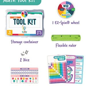 Be Clever Wherever Grade 3 Math Kit, 2nd & 3rd Grade Math Tool Kit, Word Problem Strategies, Intro To Multiplication, and Intro to Fractions Math Reference Books (14 Pc)