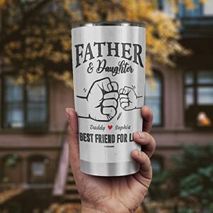 Wassmin Personalized Father & Daughter Best Friends For Life Dad Stainless Steel Tumbler 20oz 30oz Double Wall Vacuum Insulated Tumblers Coffee Travel Mug For Birthday Father's Day Christmas for Dads