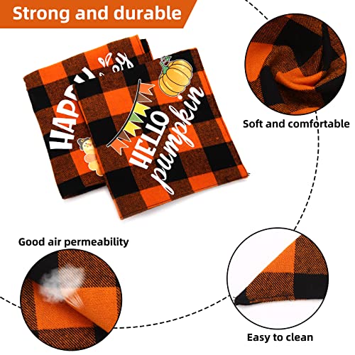 Chngeary Dog Bandana for Dogs(2 Pack),Classic Orange Plaid Style Thanksgiving Dog Bandana for Small Medium Large Dogs Accessories Triangle Dog Thanksgiving Scarf