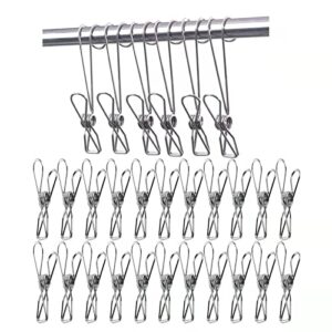 clothes pins metal clips heavy duty: stainless steel clothespins laundry clips & hanging clips durable clamp clothes pegs for outdoor clothesline home kitchen travel office photos food bag