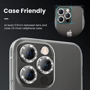 Tensea for iPhone 13 Pro - iPhone 13 Pro Max Camera Lens Protector, 9H Tempered Glass Camera Cover Screen Protector Metal Individual Ring for iPhone 13Pro 6.1 inch iPhone 13 ProMax 6.7 inch 2021