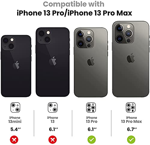 Tensea for iPhone 13 Pro - iPhone 13 Pro Max Camera Lens Protector, 9H Tempered Glass Camera Cover Screen Protector Metal Individual Ring for iPhone 13Pro 6.1 inch iPhone 13 ProMax 6.7 inch 2021