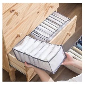 SALOMOCA 3 Set Cloth Drawer Organizer Nylon Fabric Foldable Storage Box Closet Compartment Dividers Clothes Collapsible Organization for Tshirt Jeans Pants(Grey, 7/9 Cells)