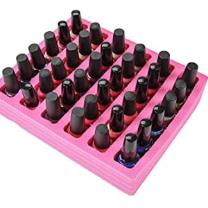 Polar Whale 2 Nail Polish Drawer Organizers Tray Durable Pink Foam Washable Waterproof Insert for Home Bathroom Bedroom Office 8.9 x 10.9 Each Holds up to 36