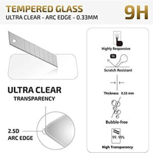 NEW'C Pack of 3, Glass Screen Protector for Samsung Galaxy A03 / A03s, Anti-Scratch, Anti-Fingerprints, Bubble-Free, 9H Hardness, 0.33mm Ultra Transparent, Ultra Resistant Tempered Glass