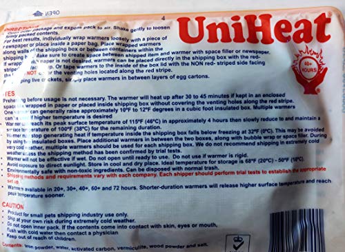 Uniheat Shipping Warmers 40 Hour - 4 Pack + Bonus! One Free 20 Hour Heat Pack!