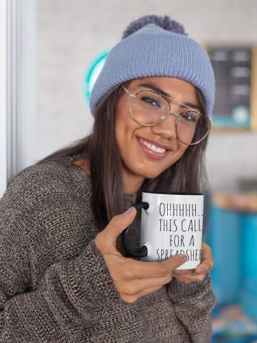 Ohhhhh This Calls For A Spreadsheet Coffee Mug - Unique Gift Mugs For Boss, CPA, Accountant And More, Mugs Are White With Colored Inside And Handle, Surely To Be Loved By All. (Two Tone Black, 11oz)