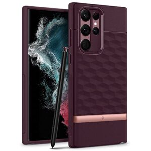 caseology parallax for galaxy s22 ultra case enhanced ergonomic design - burgundy