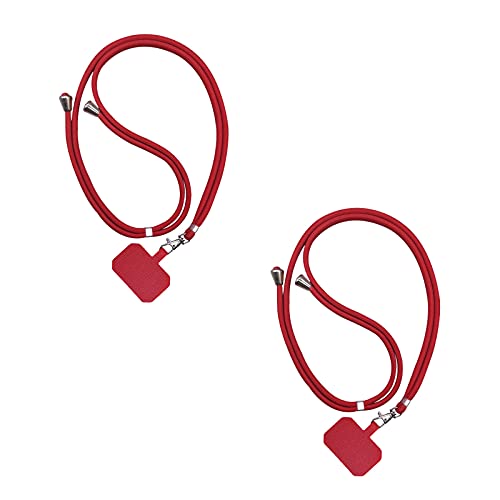 Miahhy Cogear - Universal Phone Lanyard Patch, Nylon Patch Phone Lanyard, Compatible with Most Smartphones(Does not Include Phone case) (2PCS - Red)