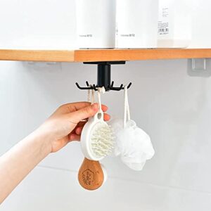 plenday 2 Pack 360° Utensil Holder Hanger Hook with 6 Rotatable Claws top and Wall Mounted Kitchen Cooker Hook