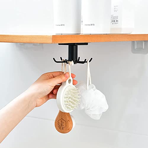 plenday 2 Pack 360° Utensil Holder Hanger Hook with 6 Rotatable Claws top and Wall Mounted Kitchen Cooker Hook