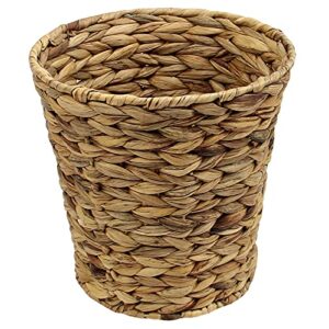 casaphoria round water hyacinth garbage baskets for storage natural woven hyacinth laundry rubbish basket durable circular waste baskets home beautiful decoration storageworks recycling bin