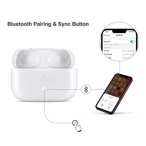 Wireless Charging Case Compatible for Air Pod Pro 1st & 2nd Gen, Replacement Wireless Charger Case Compatible with Pro 12 , with Bluetooth Pairing Sync Button