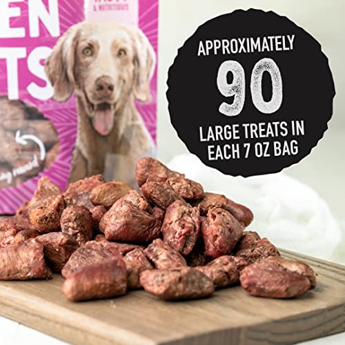 Dr. Harvey's Chicken Hearts Freeze Dried Training Dog Treats with Real Chicken Hearts for Dogs, 7 Ounces