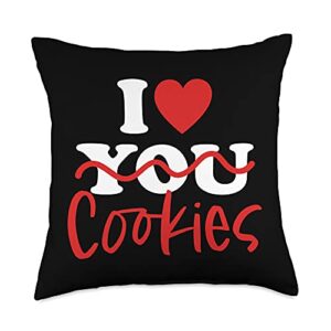 i love cookies designs by jac i love cookies throw pillow, 18x18, multicolor