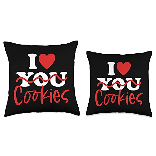 I Love Cookies Designs By JAC I Love Cookies Throw Pillow, 18x18, Multicolor